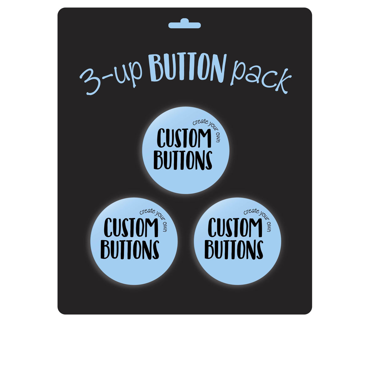 3-Up Custom Button Pack With Backer | Button Bros – Button Bros